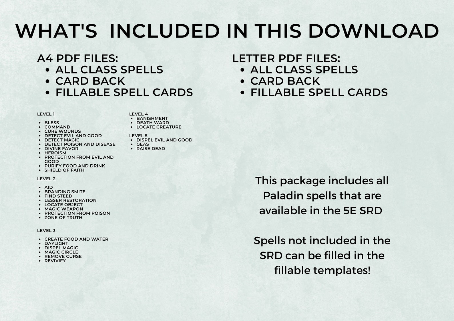 Dnd Paladin Spell Cards Custom 5th Edition Character Spell - Etsy