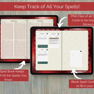 Digital Dnd Character Journal , Dnd Character Sheet With Spell Cards ...
