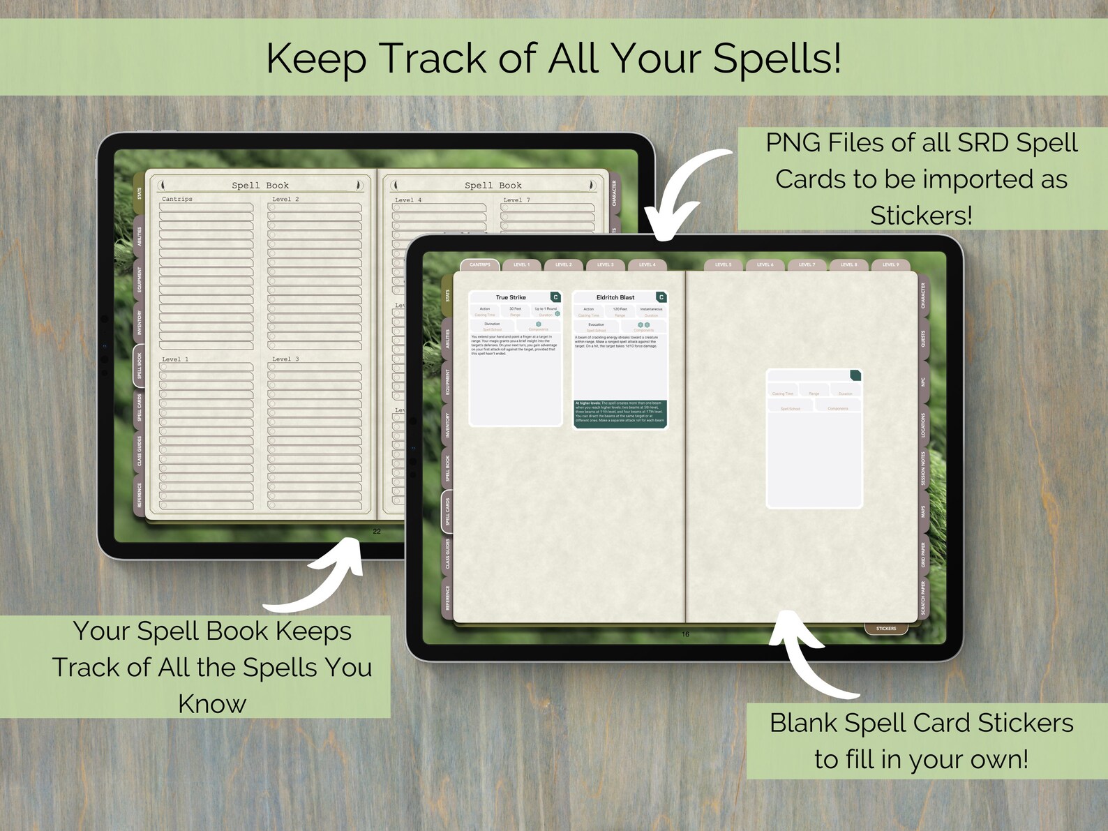 Digital Dnd Character Journal Dnd Character Sheet With Spell - Etsy