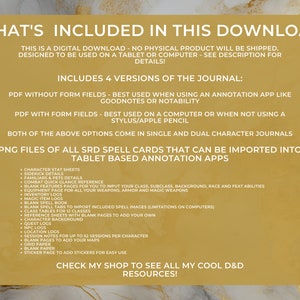 Digital Dnd Character Journal , Dnd Character Sheet With Spell Cards ...
