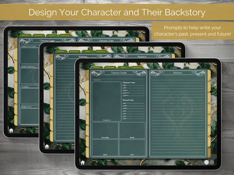 Digital Dnd Character Journal , Dnd Character Sheet With Spell Cards ...