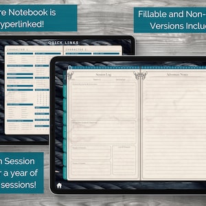 Digital Dnd Character Journal , Dnd Character Sheet With Spell Cards ...