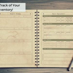 Printable Dnd Character Journal, Dnd Character Sheet With Spell Cards ...