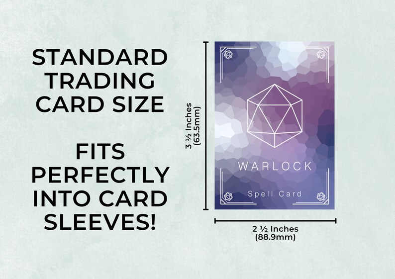 Dnd Warlock Spell Cards Custom 5th Edition Character Spell - Etsy