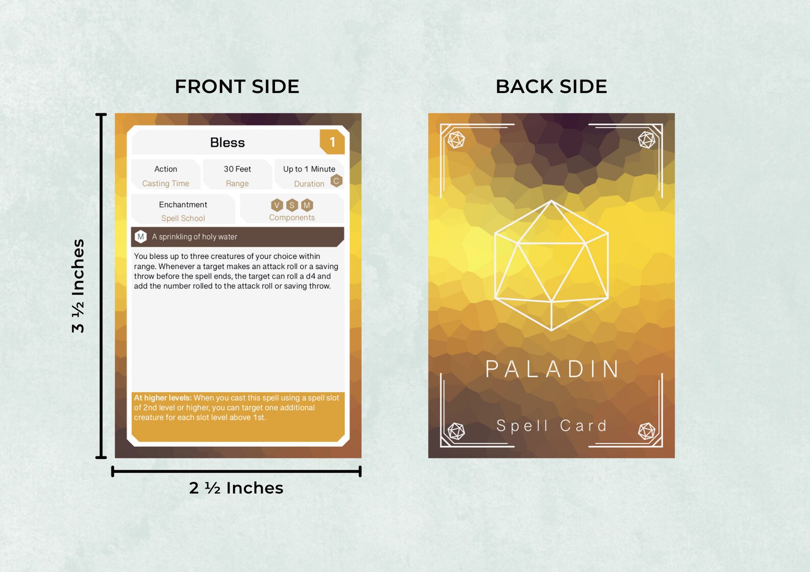 Dnd Paladin Spell Cards Custom 5th Edition Character Spell - Etsy
