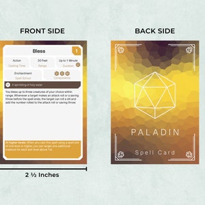 Dnd Paladin Spell Cards, Custom 5th Edition Character Spell Cards, 5e ...