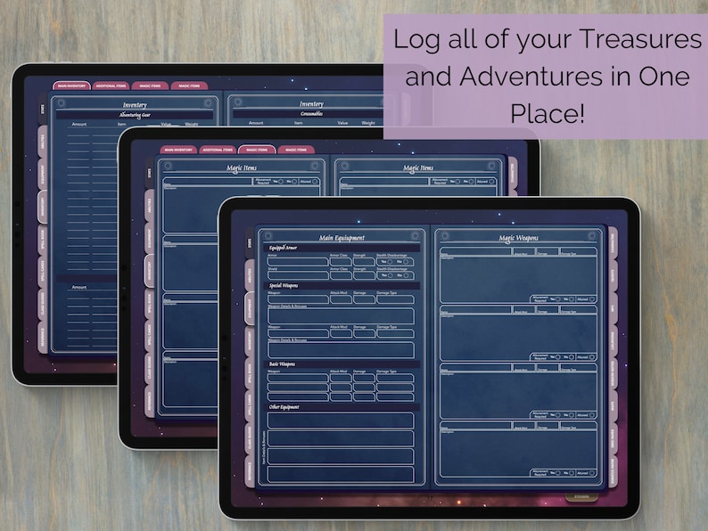 Digital Dnd Character Journal Dnd Character Sheet With Spell - Etsy