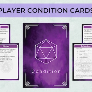 Dnd Character Condition Cards, Custom 5th Edition Character Spell Cards ...