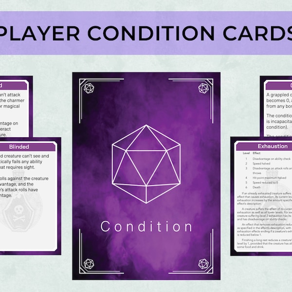 Dnd 5e Condition Cards - Etsy