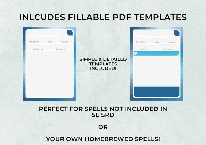 Dnd Wizard Spell Cards Custom 5th Edition Character Spell - Etsy