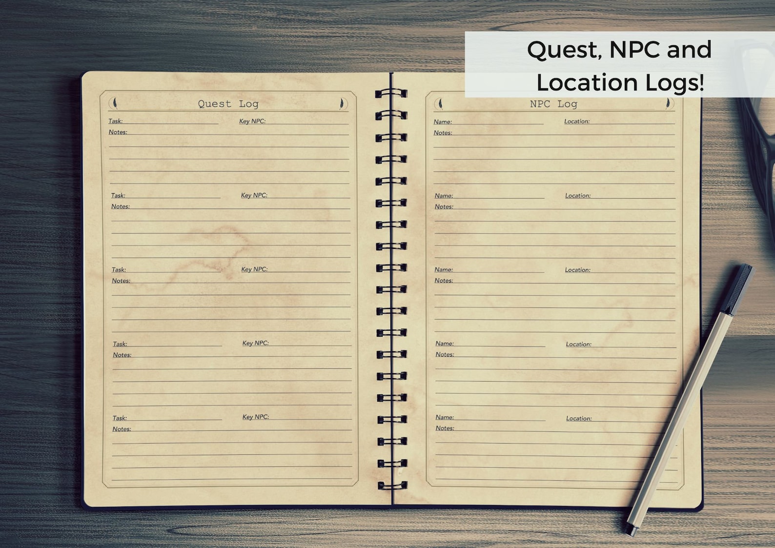 Printable Dnd Character Journal, Dnd Character Sheet With Spell Cards ...