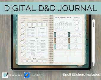 Dnd Character Journal Digital - Etsy
