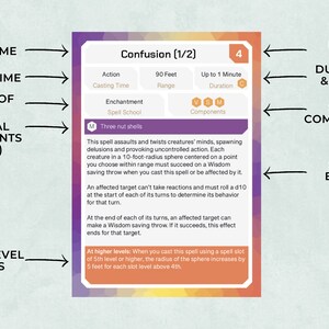Dnd Bard Spell Cards, Custom 5th Edition Character Spell Cards, 5e Board Game Accessory for Dnd ...