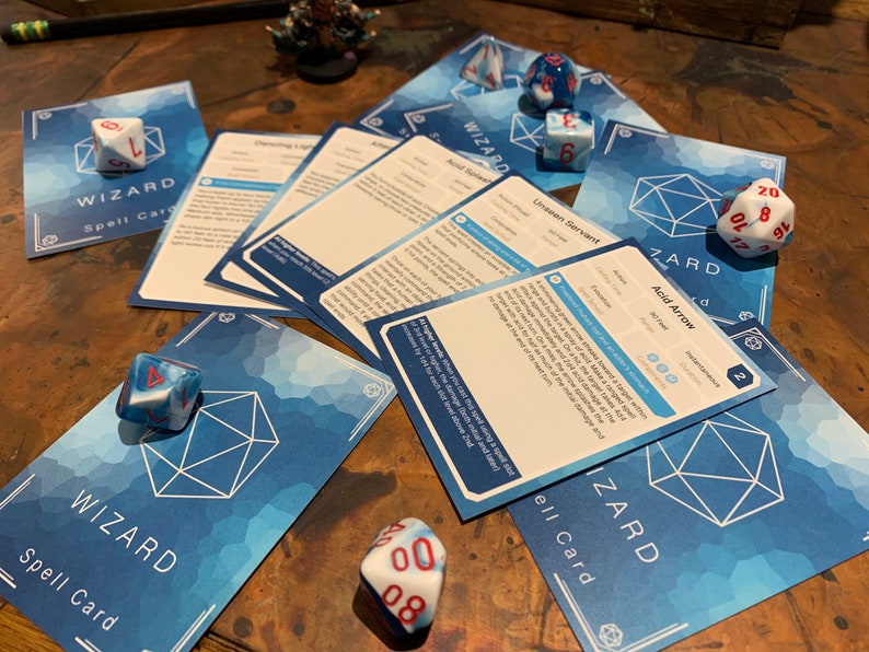 Dnd Wizard Spell Cards Custom 5th Edition Character Spell - Etsy