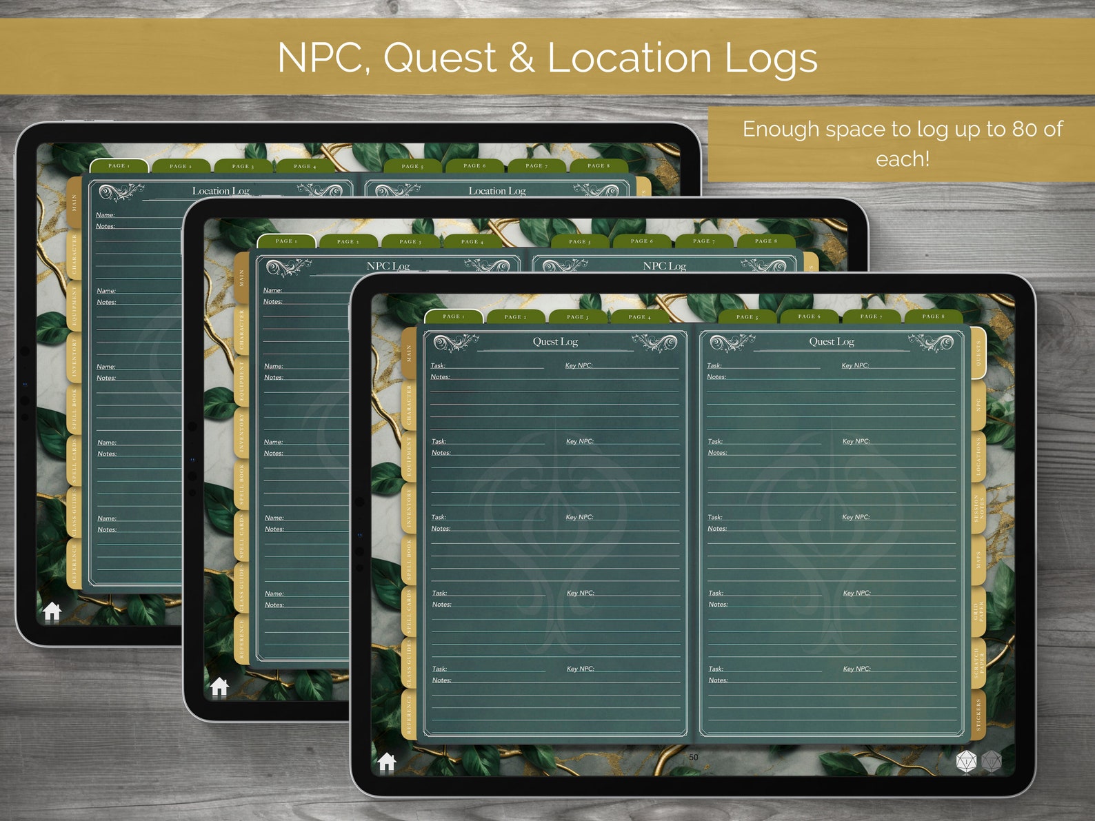 Digital Dnd Character Journal , Dnd Character Sheet With Spell Cards ...