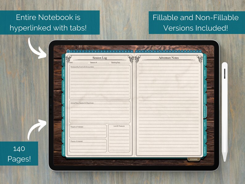 Digital Dnd Character Journal Dnd Character Sheet With Spell - Etsy