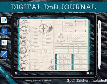 DND Digital Journal Fillable PDF, Character Sheet, 5e, Goodnotes ...