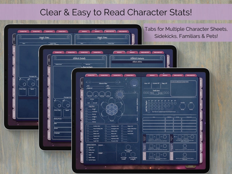 Digital Dnd Character Journal Dnd Character Sheet With Spell - Etsy
