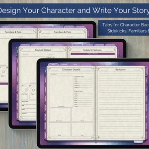 Digital Dnd Character Journal Bundle, Dnd Character Sheet Color Series ...
