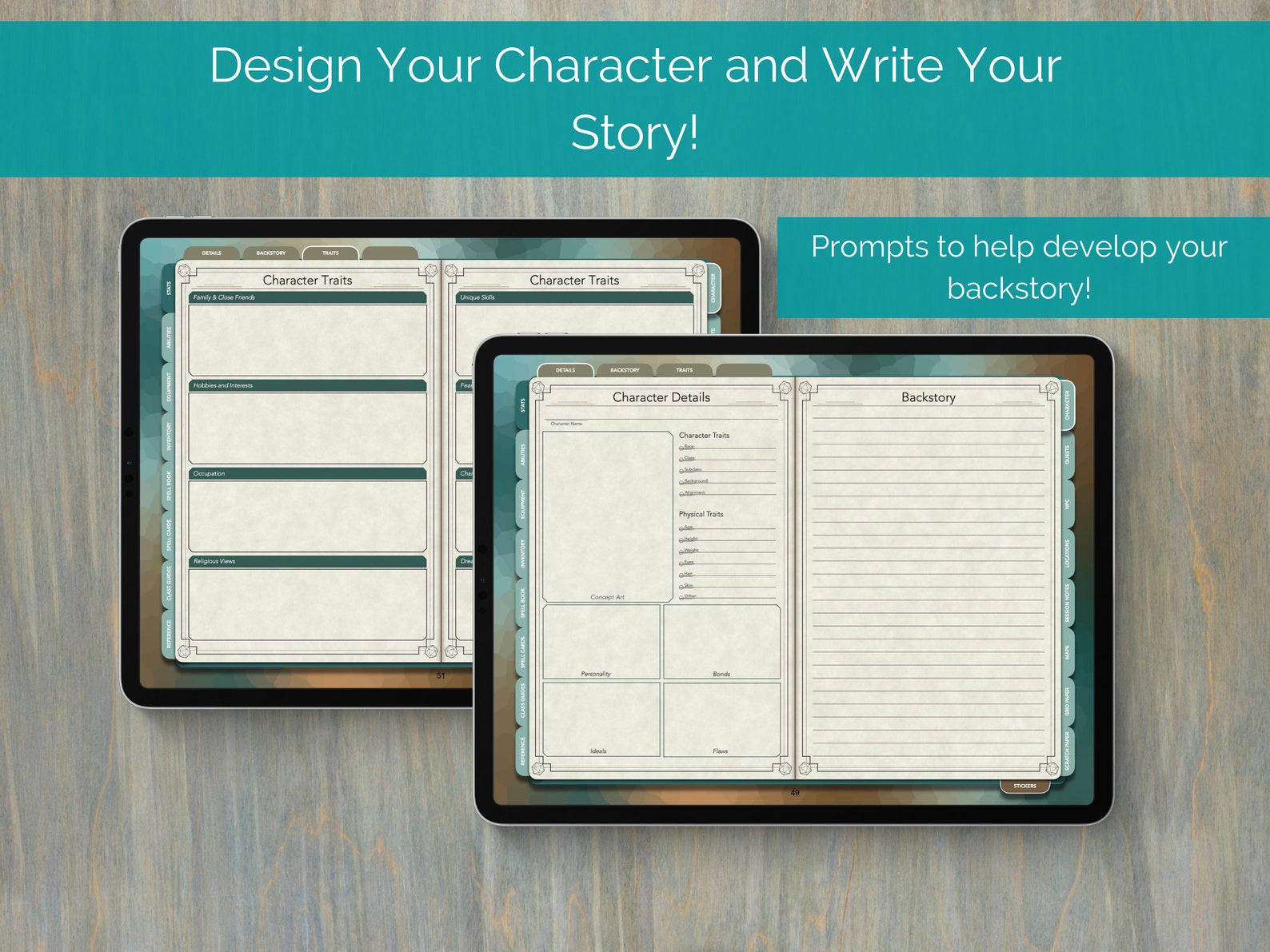 Digital Dnd Character Journal Dnd Character Sheet With Spell - Etsy