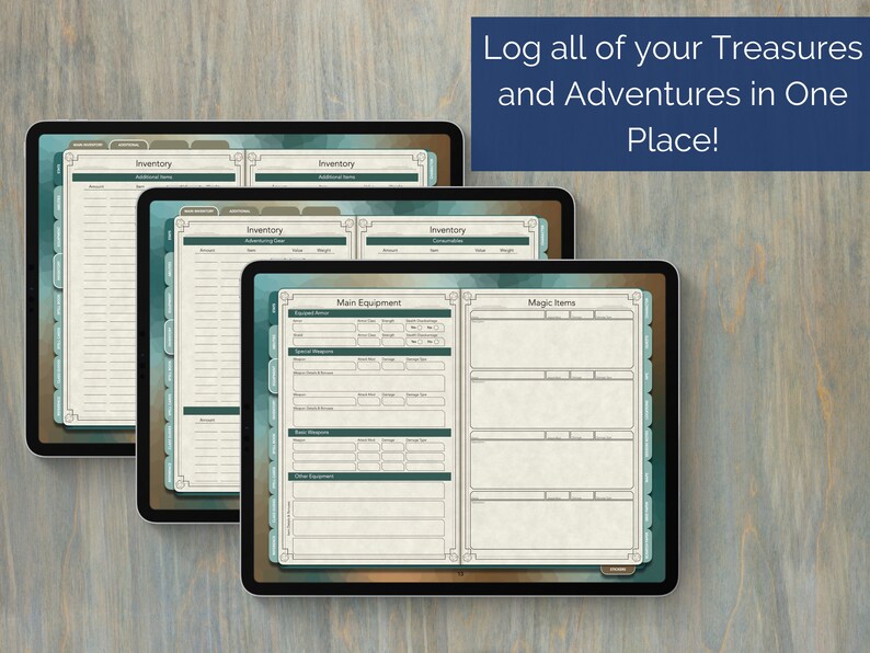 Digital Dnd Character Journal Bundle Dnd Character Sheet - Etsy