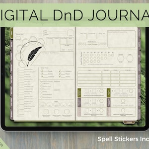 Digital Dnd Character Journal Dnd Character Sheet With Spell - Etsy