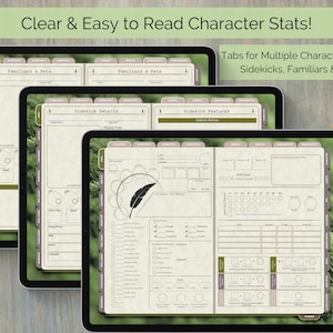 Digital Dnd Character Journal Dnd Character Sheet With Spell - Etsy