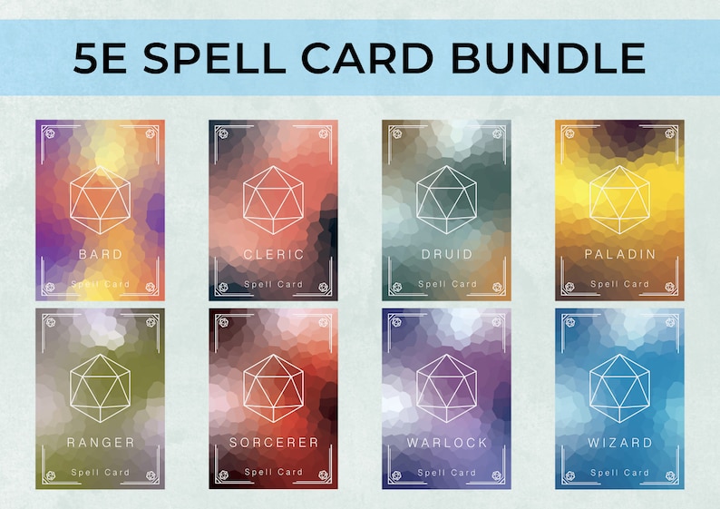 Dnd Class Spell Cards Mega Bundle Custom Dungeons and Dragons - Etsy