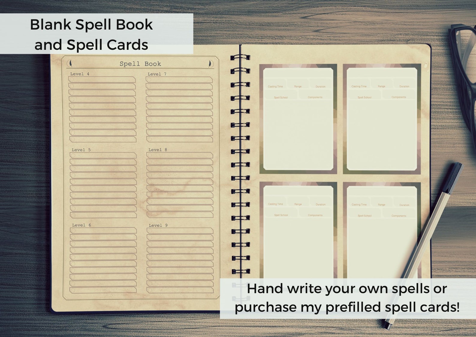 Printable Dnd Character Journal, Dnd Character Sheet With Spell Cards ...