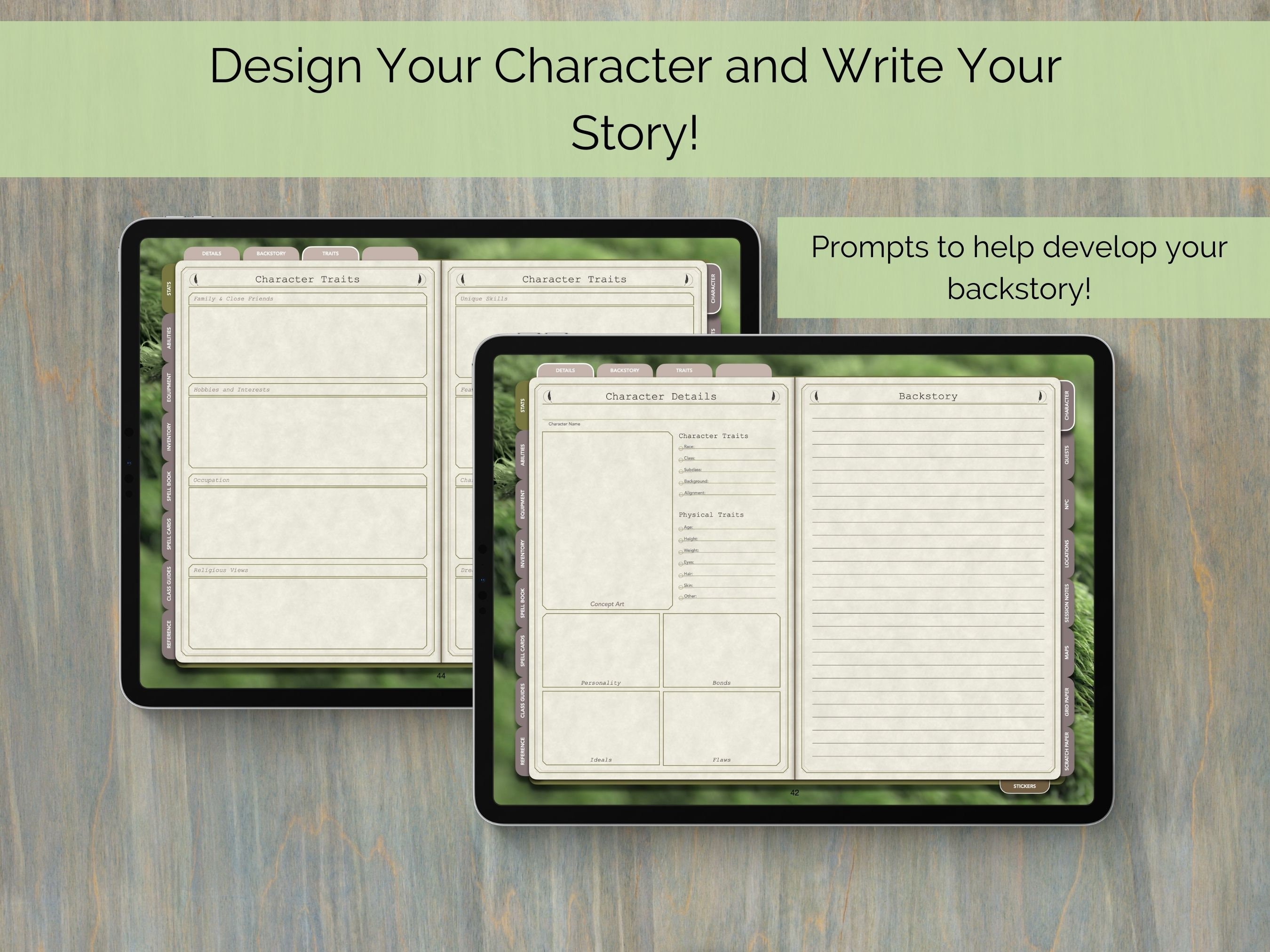 Digital Dnd Character Journal Dnd Character Sheet With Spell - Etsy UK