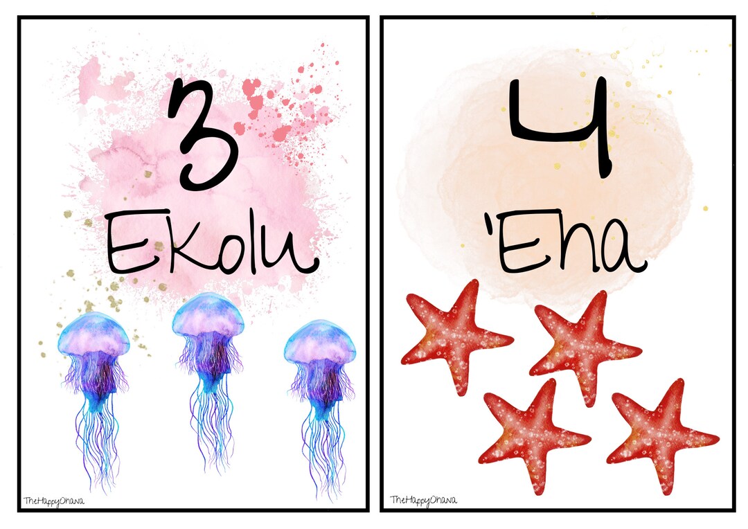 PRINTED Olelo Hawaiian Number Flashcards 1-10 - Etsy