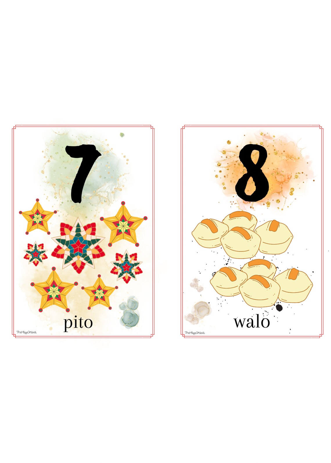 DIGITAL DOWNLOAD Filipino (tagalog) Number Flashcards 1-10 - Etsy