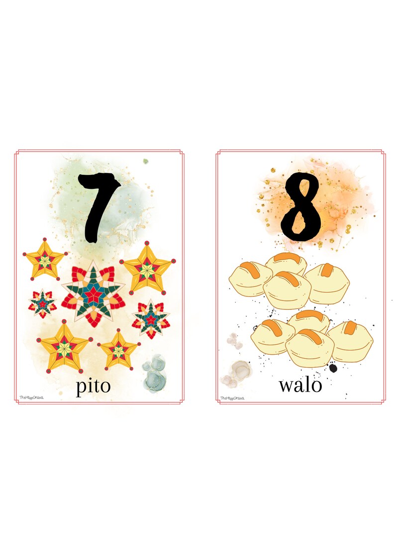 PRINTED Filipino (tagalog) Number Flashcards 1-10 - Etsy