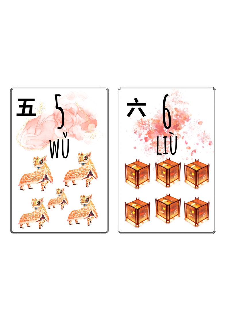Chinese Number Flashcards 1montessori, Preschool, School. Learning Tool ...