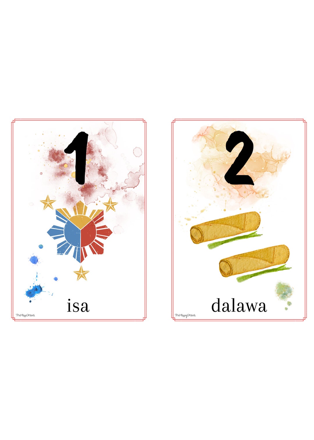 DIGITAL DOWNLOAD Filipino (tagalog) Number Flashcards 1-10 - Etsy