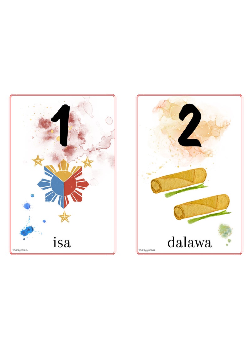 DIGITAL DOWNLOAD Filipino (tagalog) Number Flashcards 1-10 - Etsy