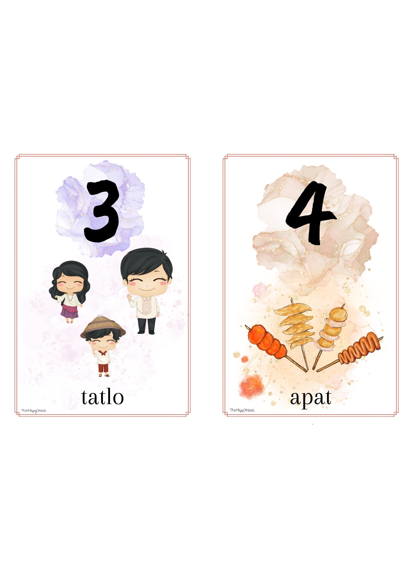 PRINTED Filipino tagalog Number Flashcards 1-10 - Etsy