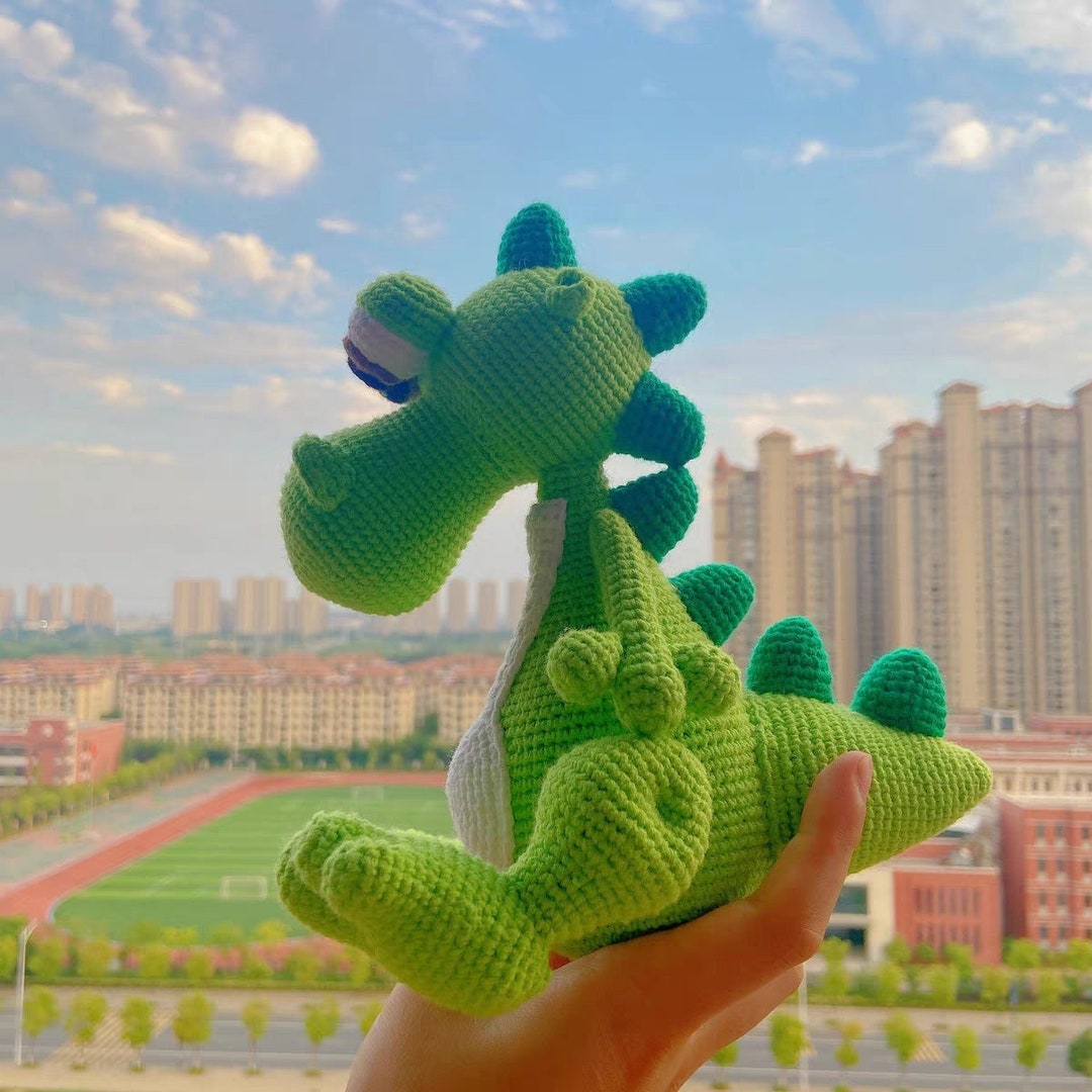Handmade Cute Green Dinosaur Toys Adorable Stuffed Animals Kawaii Green ...