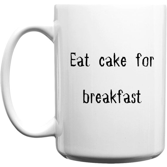 Tasse Kaffeetasse Kuchen essen zum Frühstück | Etsy