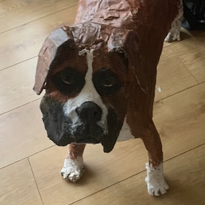 Paper Mache Dog This Full Size Hand Crafted Boxer Dog is Made From ...