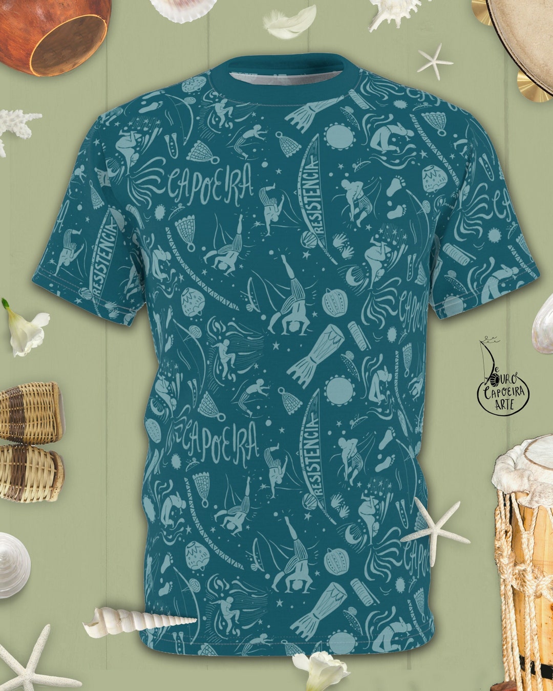 Unisex Capoeira Tshirt: Elementos Da Capoeira (teal) - Etsy