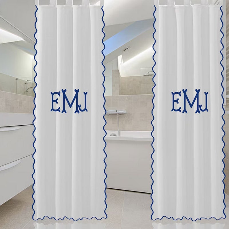 Monogram Curtain - Etsy