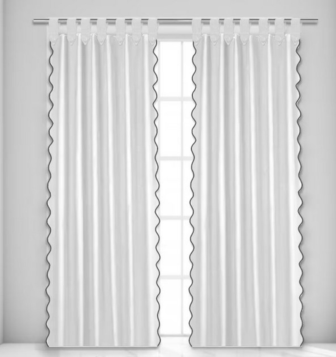 Scallop Embroidery Cotton Curtain 1 Panel - Etsy