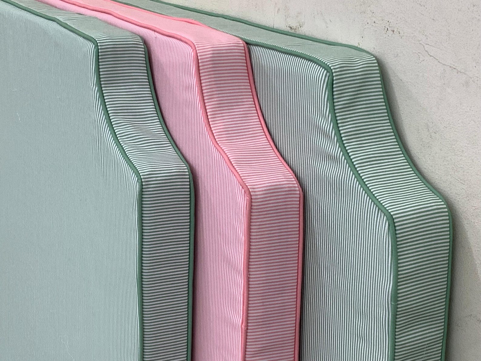 Ticking Stripe Piping Headboard 3" Thick - Dorm Room Size Twin/twinxl ...