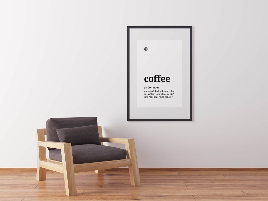 Coffee Definition Printable Wall Art Coffee Print Coffee Poster Funny ...