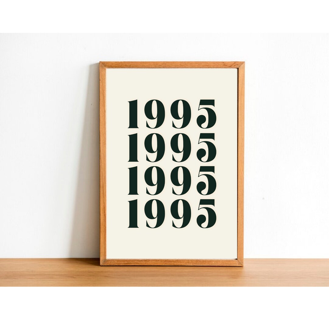 1995 Wall Art | 1995 Birth Year | Printable Wall Decor | Birth Year ...