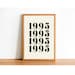 1995 Wall Art | 1995 Birth Year | Printable Wall Decor | Birth Year ...