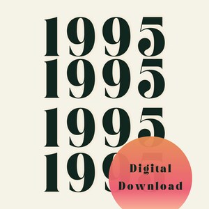 1995 Wall Art | 1995 Birth Year | Printable Wall Decor | Birth Year ...