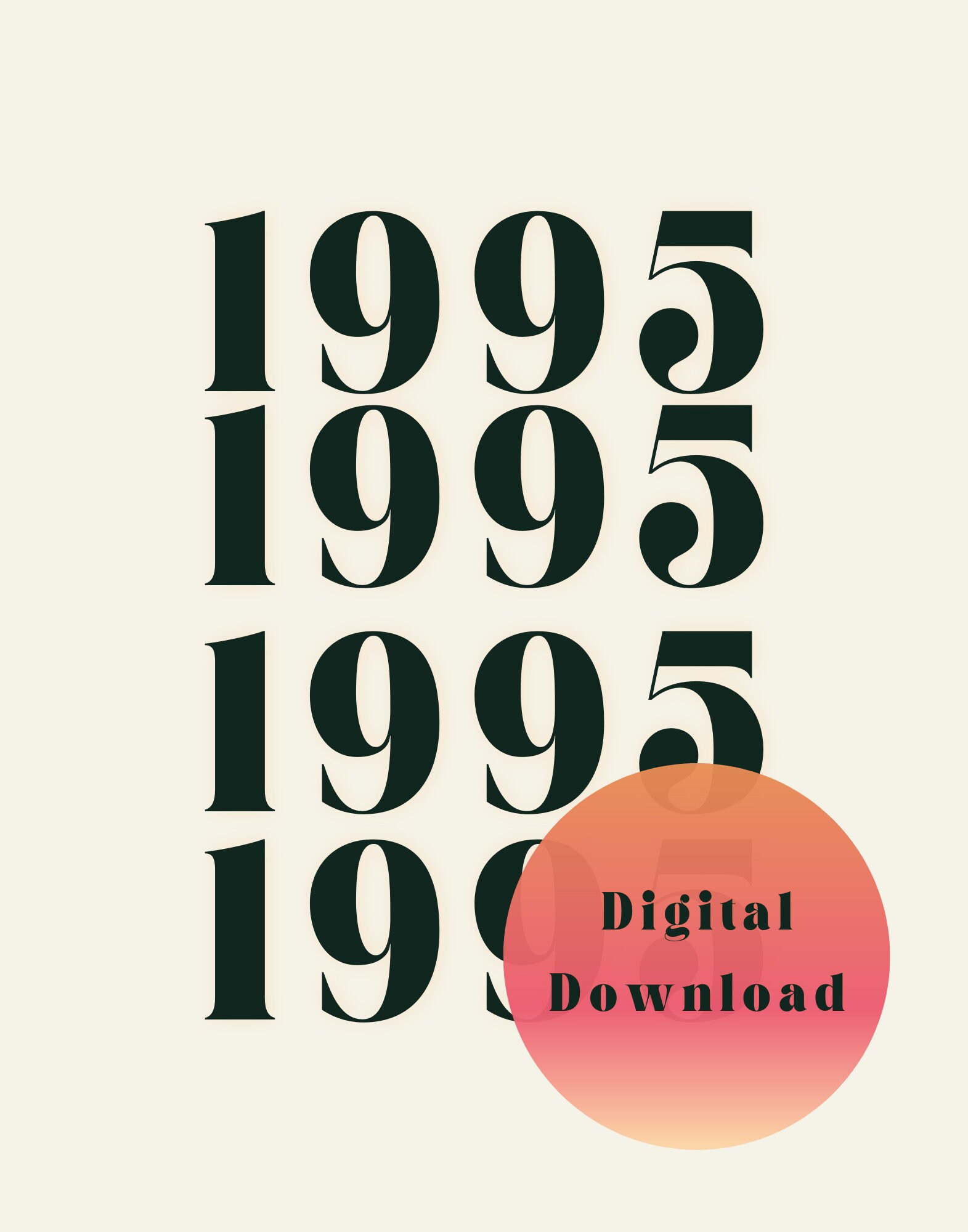 1995 Wall Art | 1995 Birth Year | Printable Wall Decor | Birth Year ...