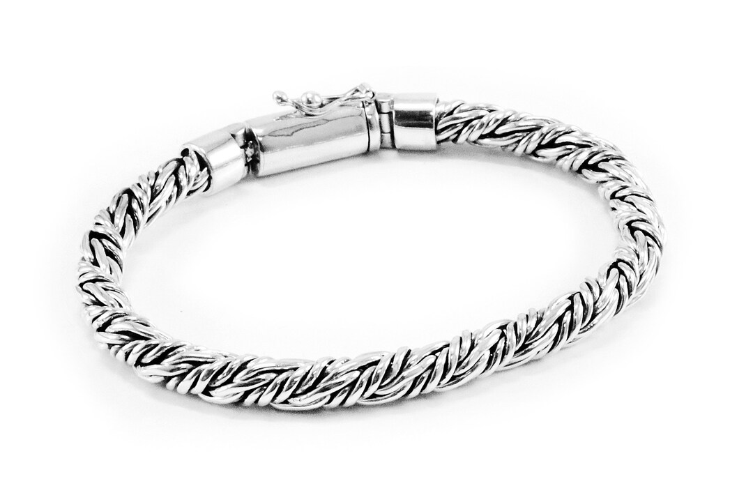 Handmade Sterling Silver Bali Bracelet: Unisex 925 Silver Chain - Etsy